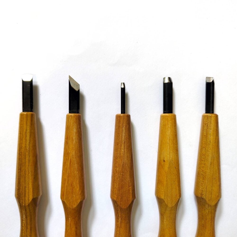 Power Grip Wood Japanese Lino Cutting Tools Carving Chisels Sets