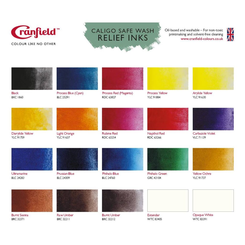 Cranfield Caligo Safe Wash Relief Ink Tins & Tubes - Hickman Design
