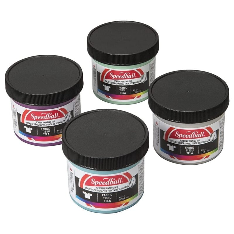 Speedball - Textile Fabric Screen Printing Ink Set 4 x 4 Oz Jars ...